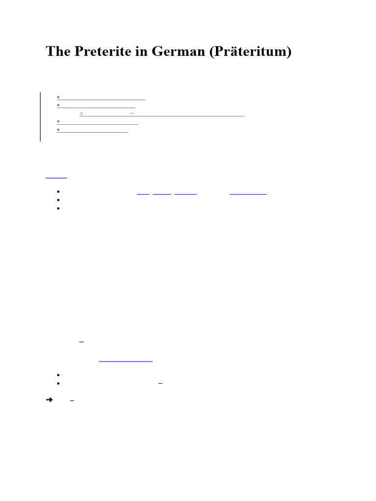 Präteritum - Simple Past PDF | PDF | Semantic Units | Grammar