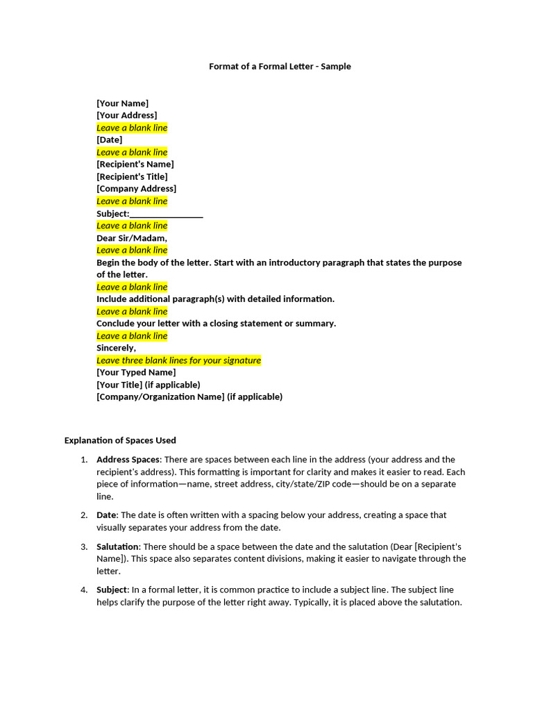 Formal Letter Format Guide | PDF