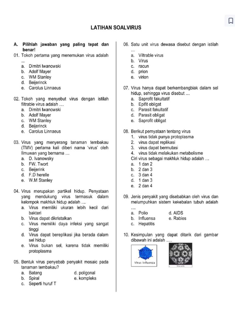 Latihan Soal Virus | PDF
