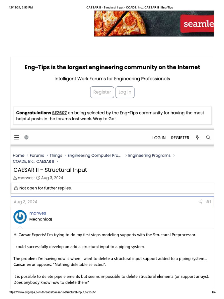 CAESAR II - Structural Input | PDF