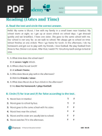 Emma's Daily Routine - Reading Worksheet | PDF