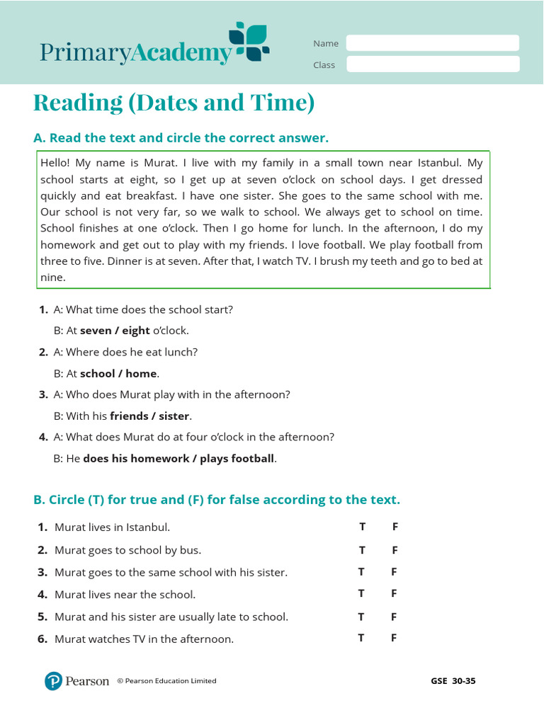 Dates Time 5 | PDF