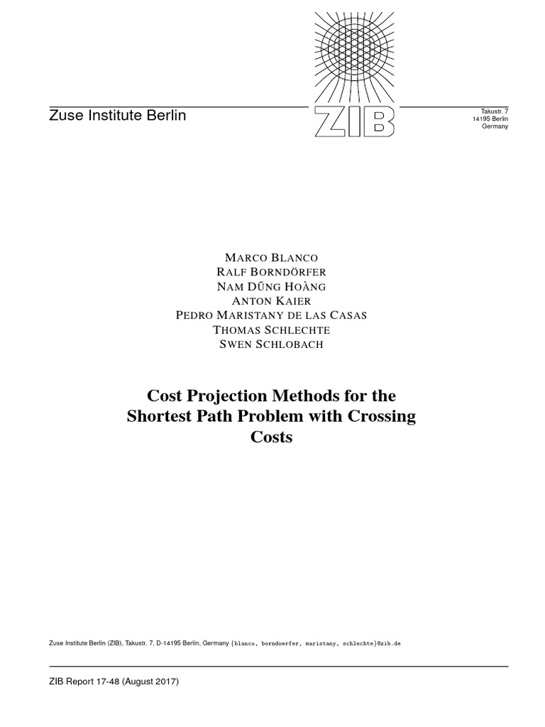 Cost Projection Methods For The Shortest Path Problem With Crossing ...