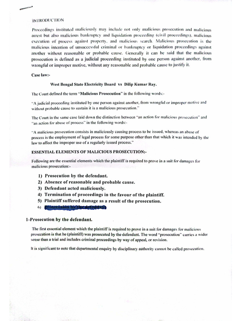 Malicious Prosecution | PDF