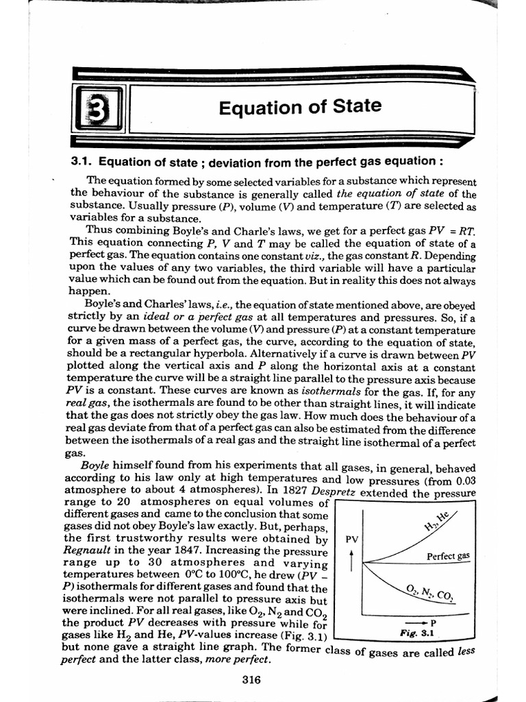 Eqn. 1 of State (Van Der Waal) - CRDG | PDF
