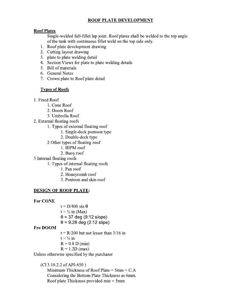 1 API 620 Roof Plate Development Design Procedure | PDF