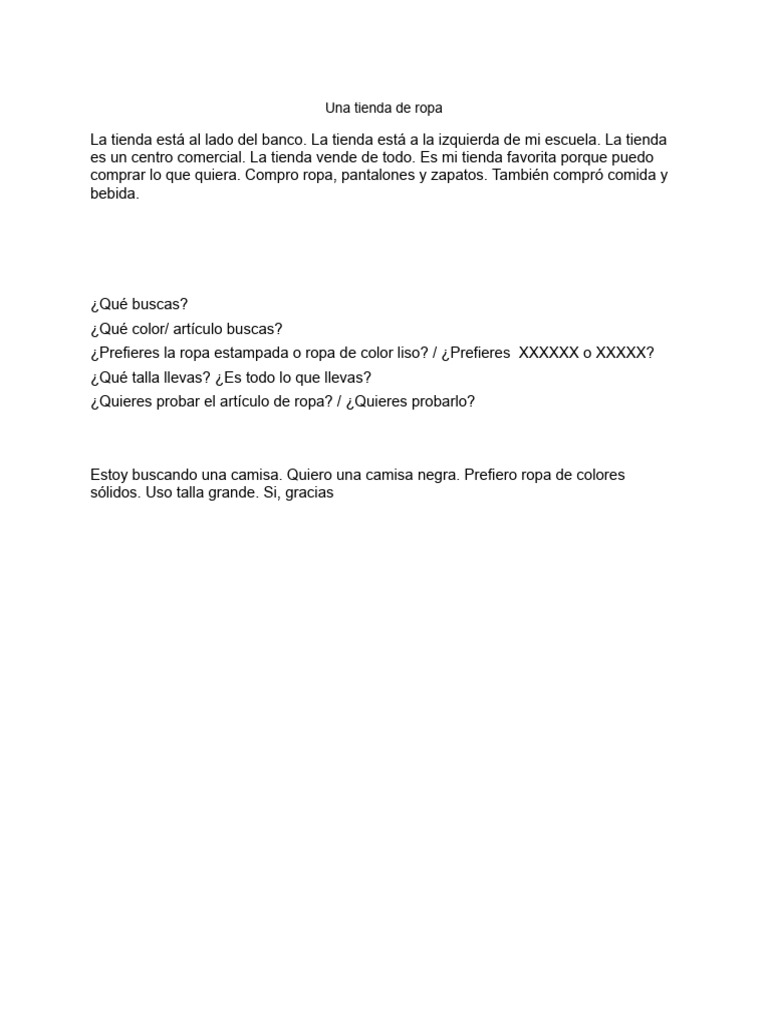 Mi Tienda Favorita de Ropa | PDF