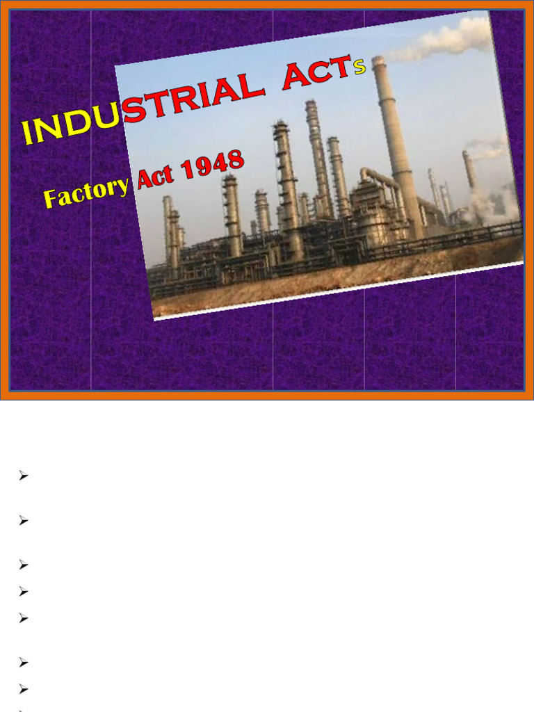 Overview of the Factory Act 1948 | PDF | Business
