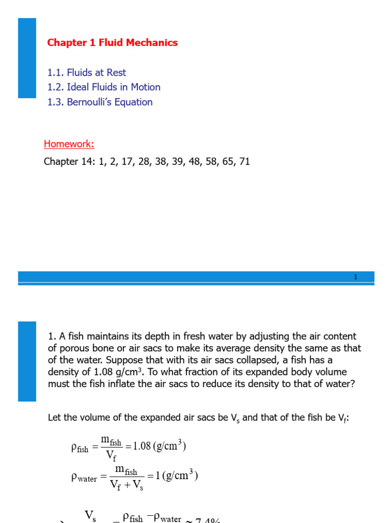 P2 L1 Fluid Mechanics Hw | PDF | Pressure | Density