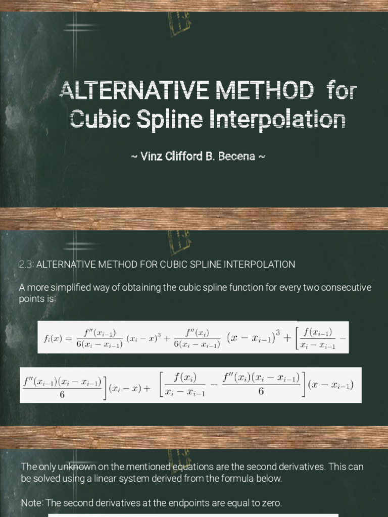 2.3. Alternative Method For Cubic Spline Interpolation - Becena | PDF