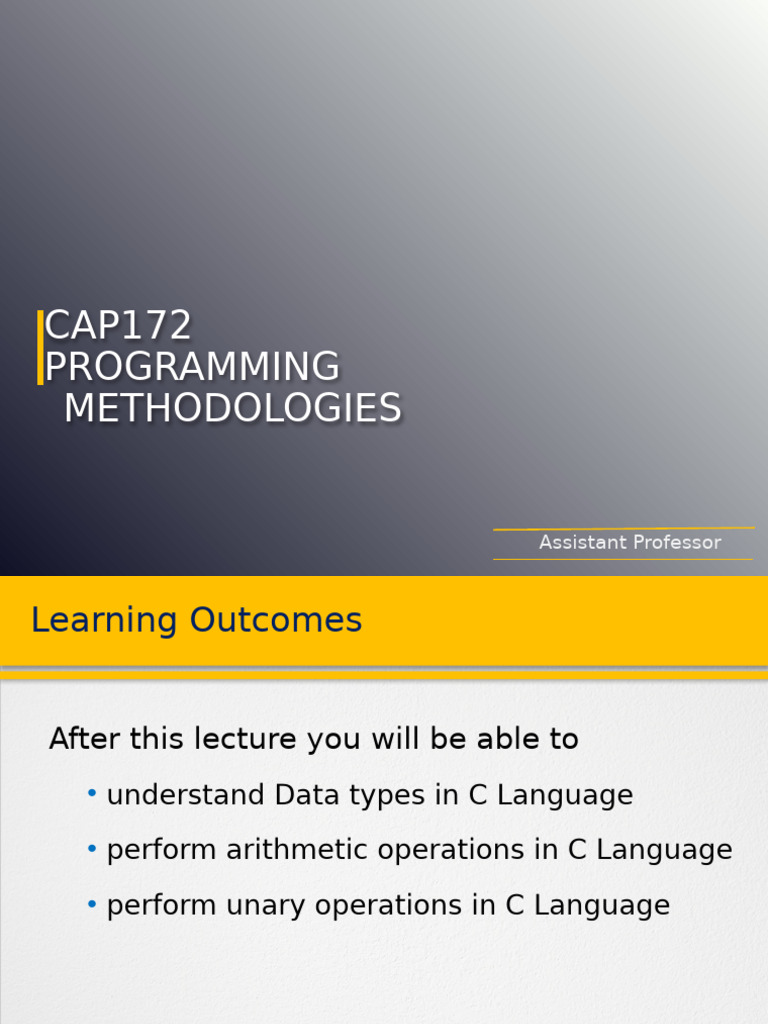 C Programming: Data Types & Operators | PDF | Data Type | Integer ...