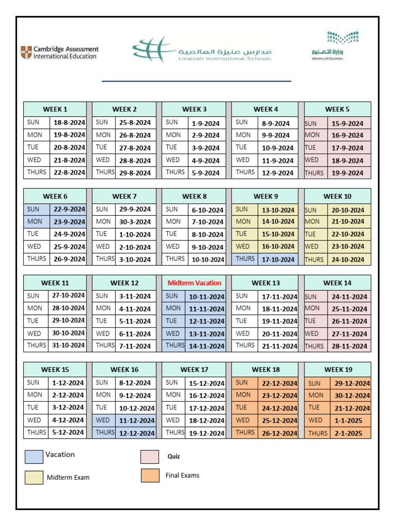 ACADEMIC CALENDAR 24-25 | PDF | Schools | Academia
