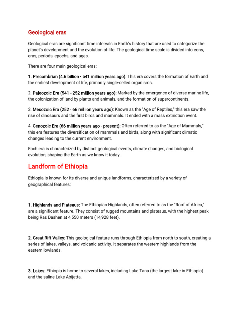 Geological eras-WPS Office | PDF | Geologic Time Scale | Earth Sciences