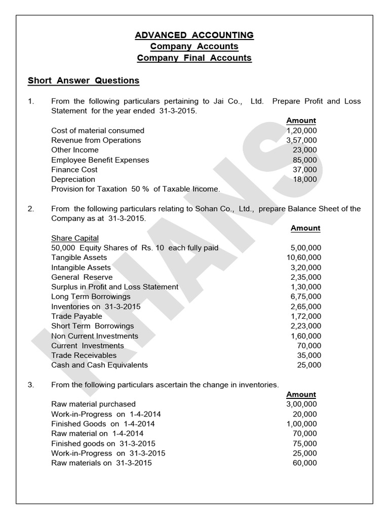 Company Final Accounts | PDF | Dividend | Expense