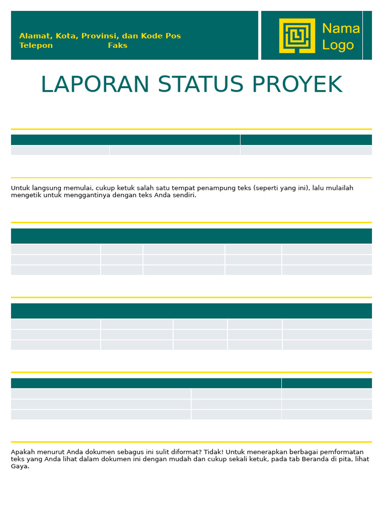 Template Laporan Proyek | PDF