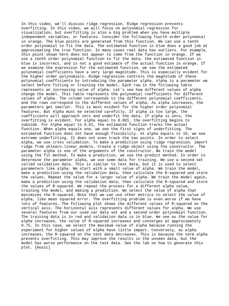 04ridge Regressionen Pdf Coefficient Of Determination 2502