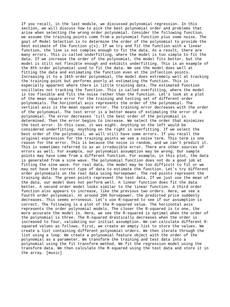 02 Overfitting Underfitting And Model Selection En Pdf