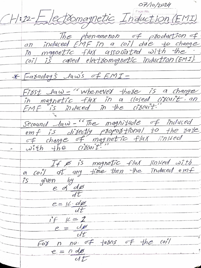 Physics Electromagnetic Induction 27-Nov-2024 | PDF | Physics ...