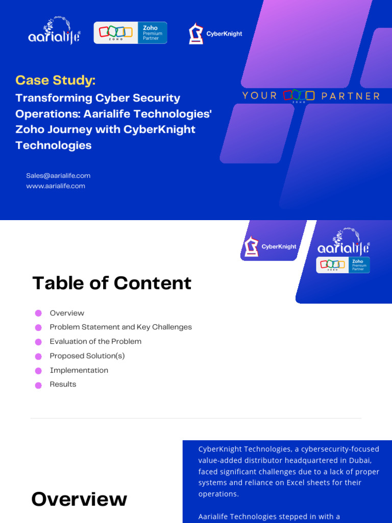 CyberKnight's Zoho Transformation Case Study | PDF | Customer Relationship Management | Analytics