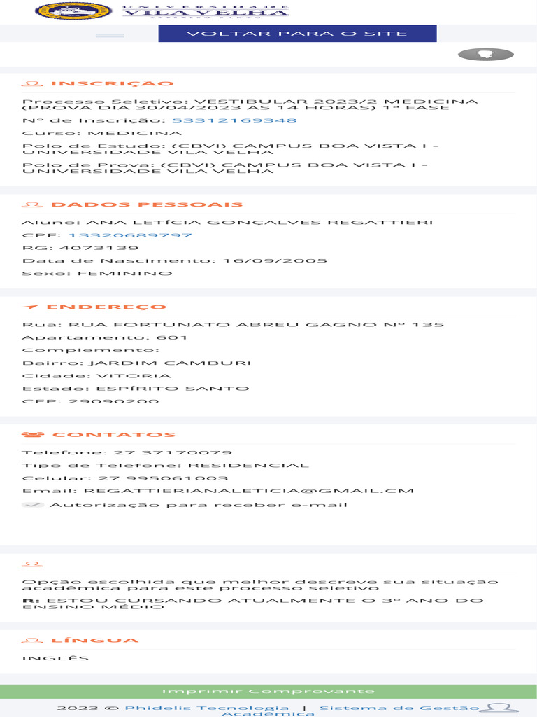 ÁREA DO CANDIDATO - Phidelis | PDF