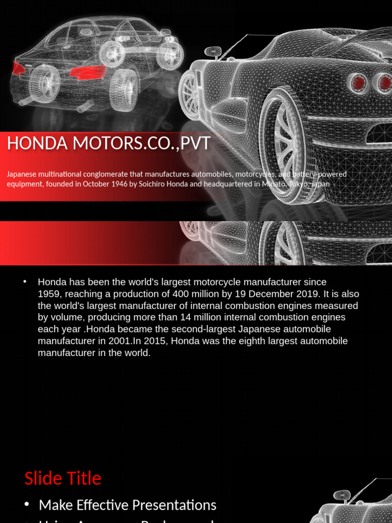 Honda Motors Overview and Achievements | PDF
