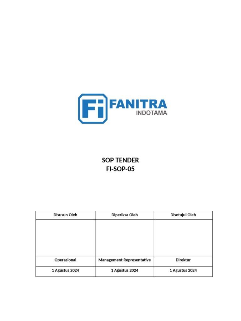 5 - SOP Tender | PDF