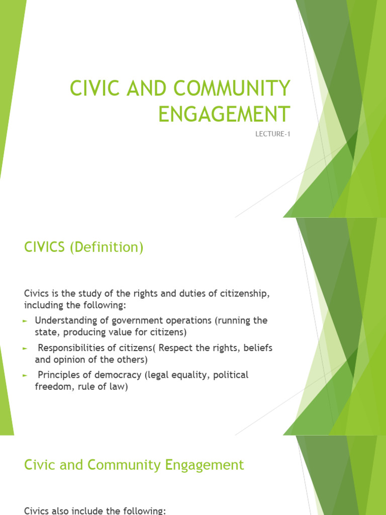 Understanding Civics and Community Engagement | PDF | Citizenship ...