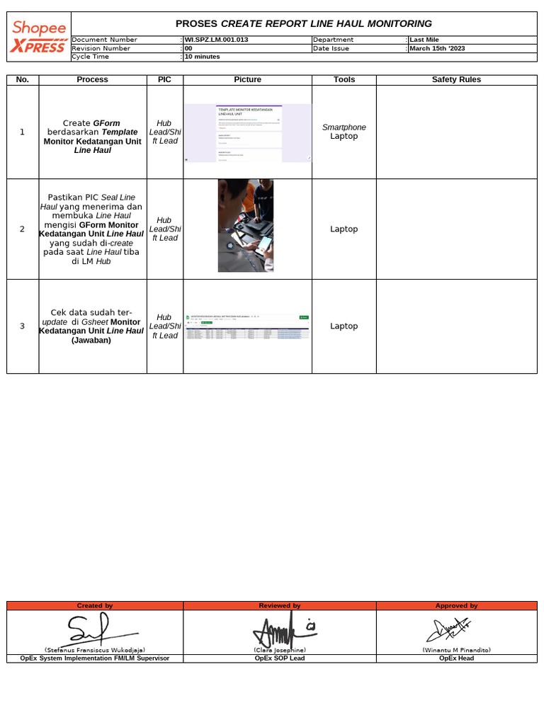 13 - 20. WI - SPX.LM.001.013 - 020 Monitoring & Reporting Last Mile Working Instruction | PDF ...