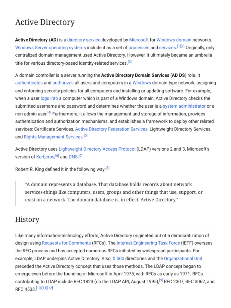 Active Directory - Wikipedia | PDF | Active Directory | Information ...