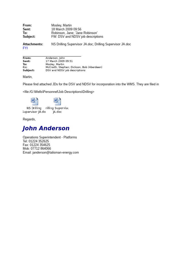 DSV and NDSV Job Descriptions | PDF