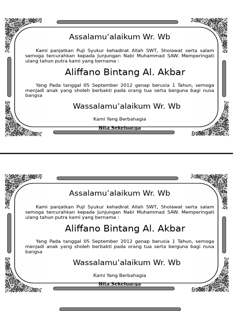 Sukuran Ultah | PDF
