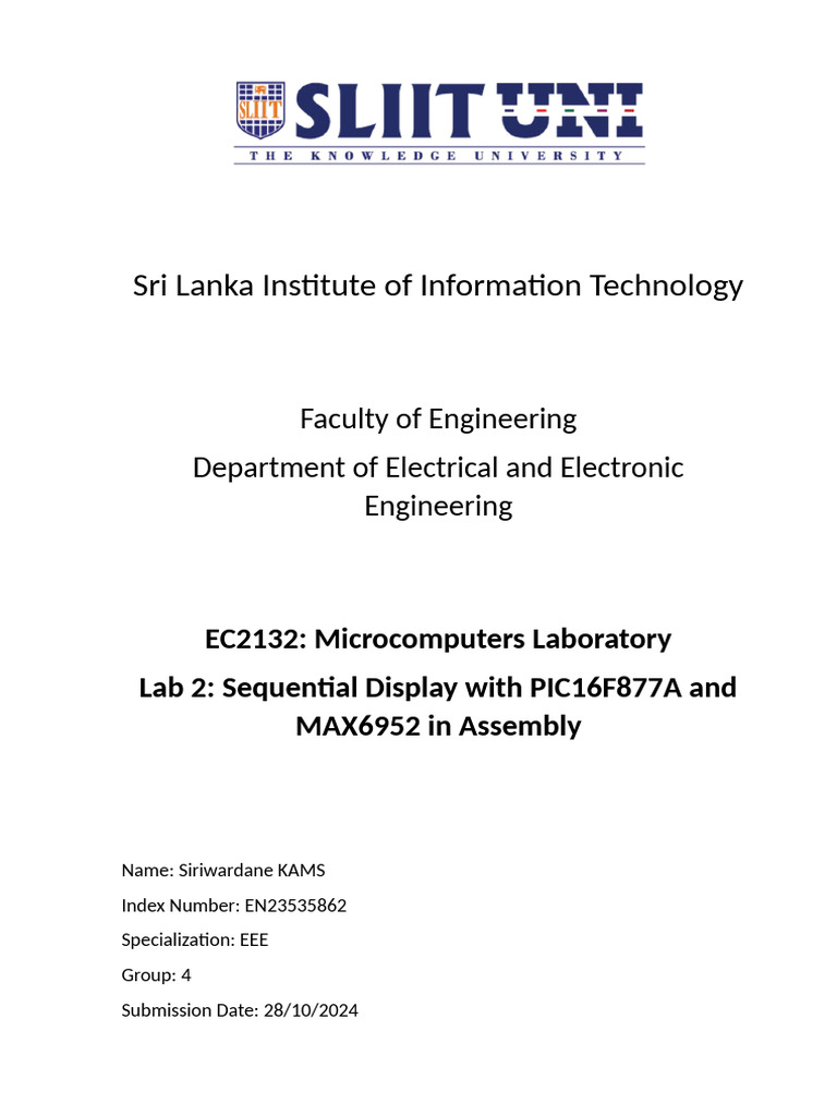 En23535862 Microcomputers Lab2 | PDF | Classes Of Computers | Computer ...