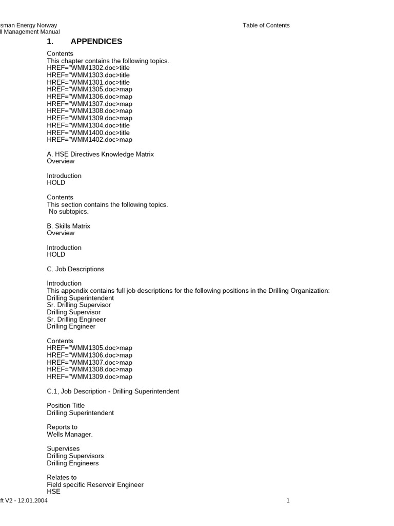 Norway Drilling Job Descriptions | PDF | Oil Well | Blowout (Well Drilling)