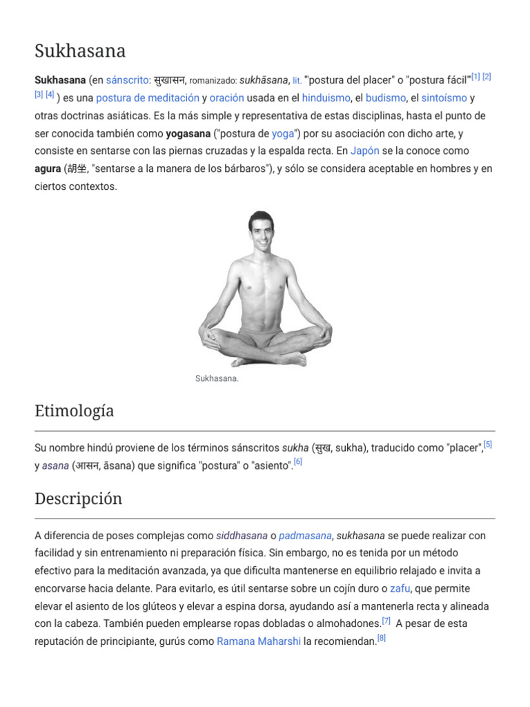 Sukhasana - Wikipedia, la enciclopedia libre | PDF | Meditación Budista ...