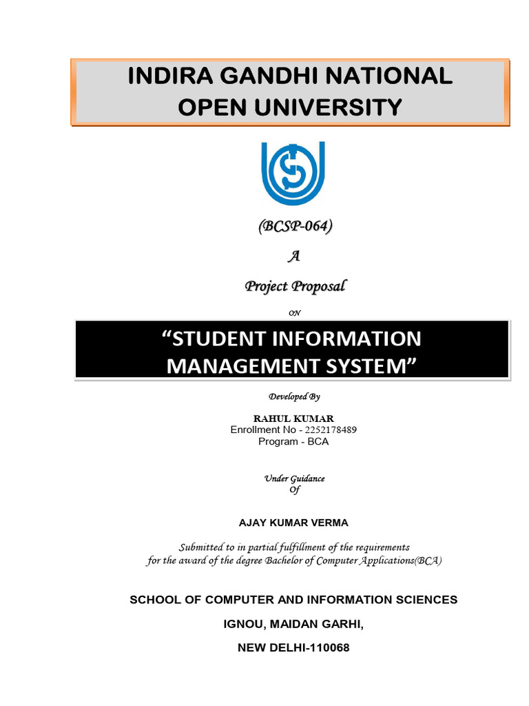 Student Information Management System Proposal | PDF