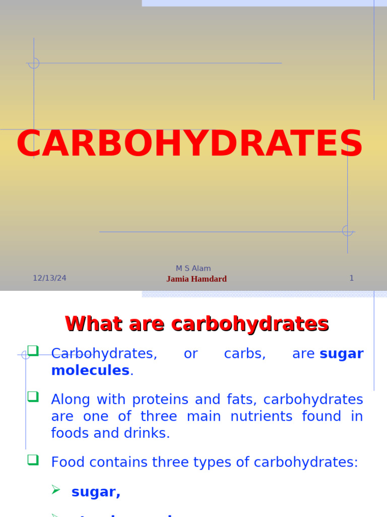 Understanding Carbohydrates | PDF | Carbohydrates | Foods