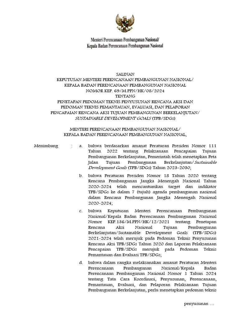 2024 Kepmenppn 069 | PDF