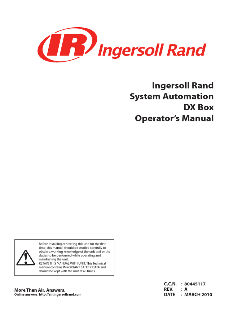 Ingersoll Rand DX Box Operator Manual | PDF | Electrician | Electrical ...