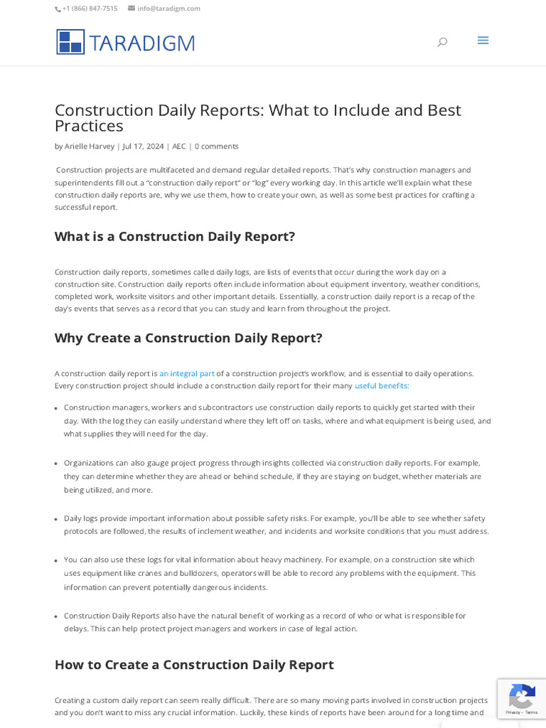 Construction Daily Reports - What to Include and Best Practices | PDF