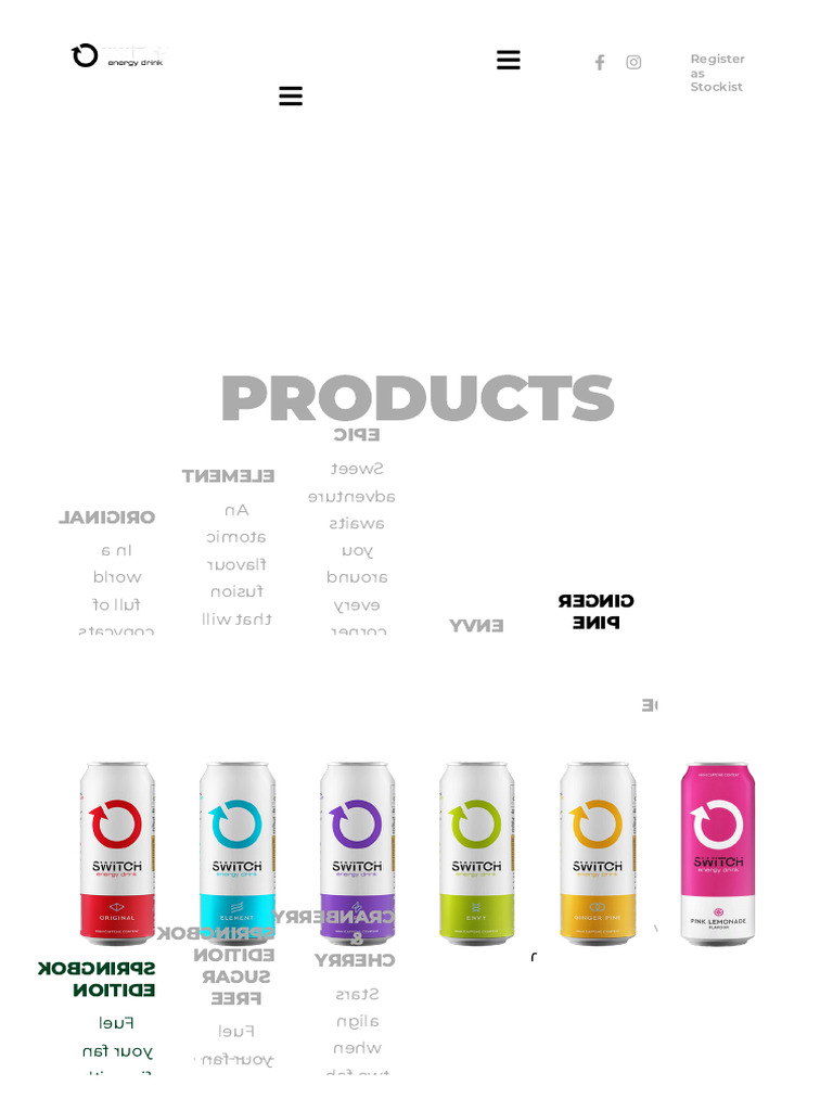 Switch Energy Drink Flavours Overview | PDF | Taste | Cola