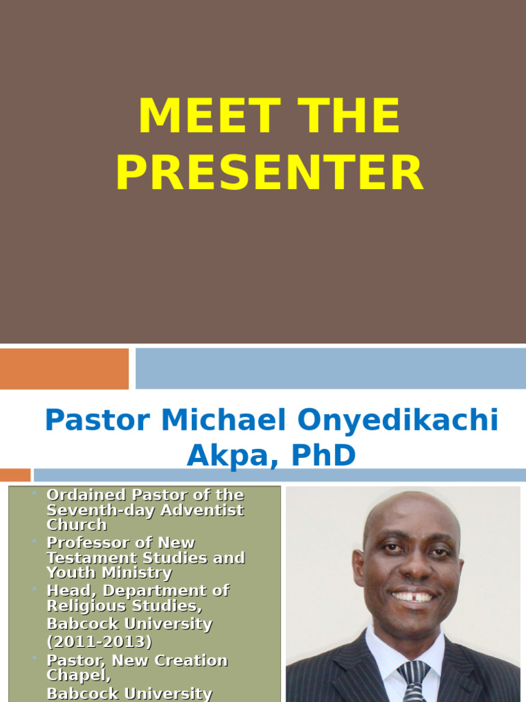 Dan 00 Meet the Presenter | PDF