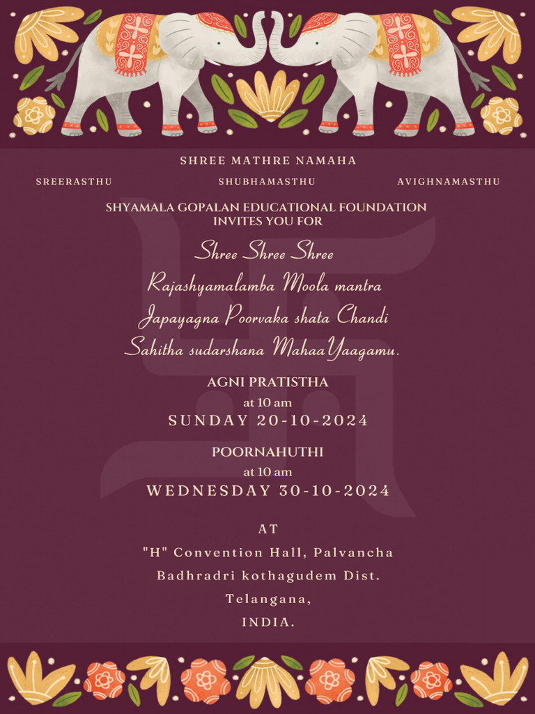 Homam Invitation | PDF