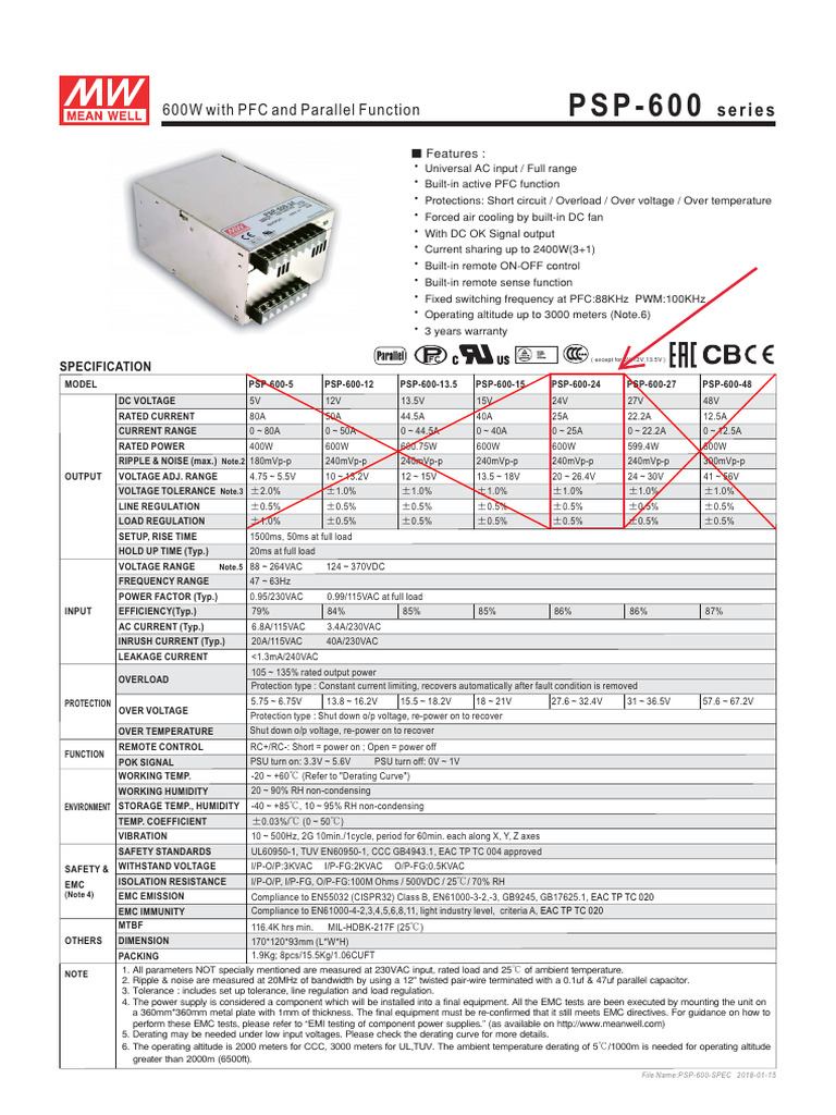 Weidmuller CP T SNT 600W 24V 25A | PDF | Power Supply | Electromagnetism