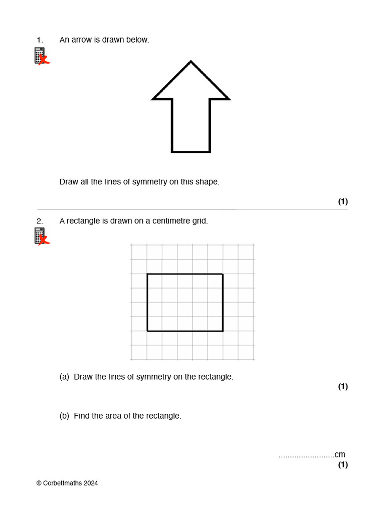 Lines of Symmetry Year 7 | PDF | Shape | Rectangle