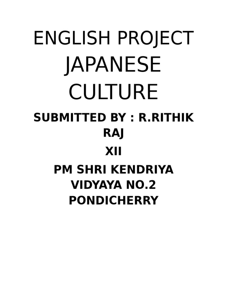 English Project Japanese Culture | PDF