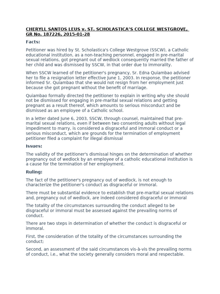 4-CHERYLL-SANTOS-LEUS-vs-NLRC | PDF | Marriage | Morality