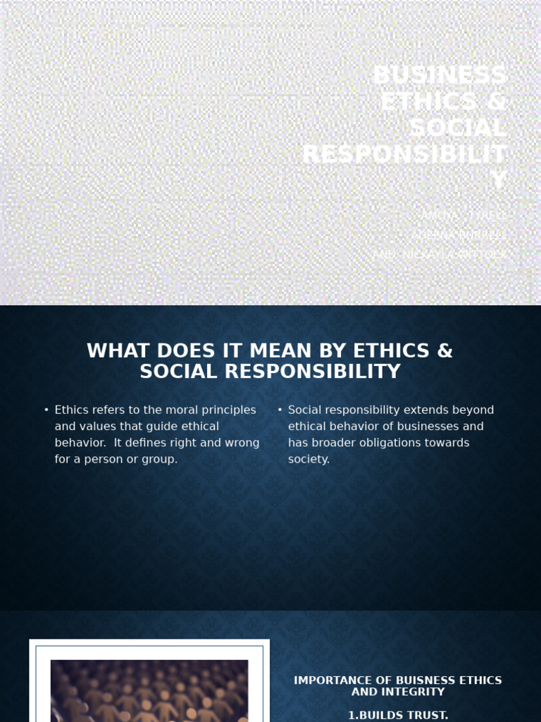 Business Ethics and Social Responsibility | PDF
