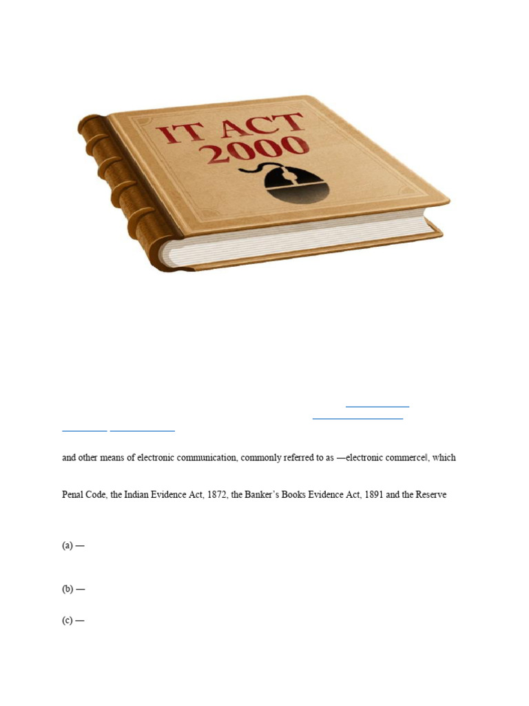 Cyber and IT Act 2000 | PDF | Key (Cryptography) | Public Key Certificate