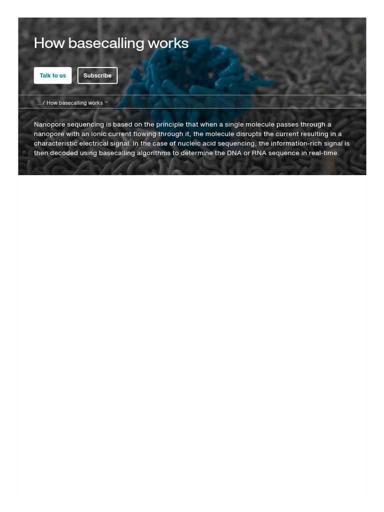 How basecalling works _ Oxford Nanopore Technologies | PDF | Artificial Neural Network | Dna ...