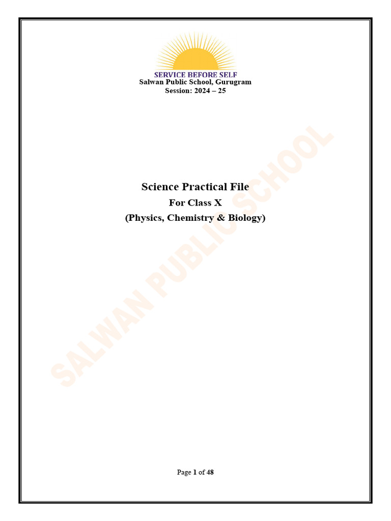 Final_Class X_Science Practical File (Physics, Chemistry and Biology ...